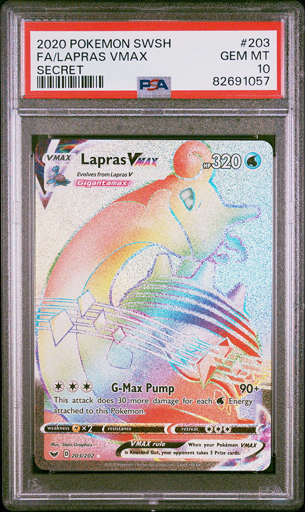 2020 Pokemon SWSH Full Art Lapras VMAX PSA 10 – Chase Collectables