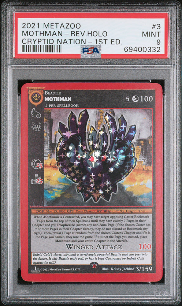 2021 Metazoo Cryptid Nation 1st Edition Mothman Reverse Holo PSA 9 ...